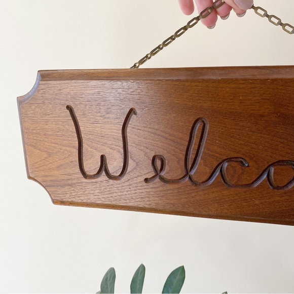 Vintage | Accents | Vintage Handmade Wood Welcome Sign | Poshmark